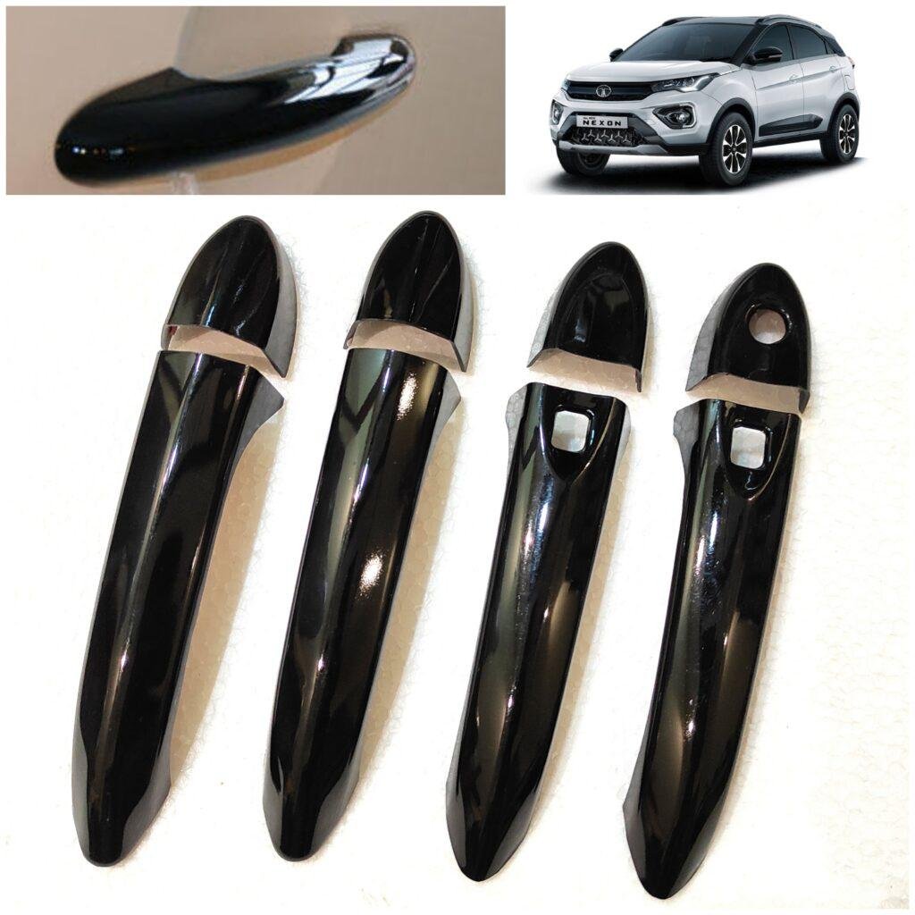 Glossy Black Sensor Cut Handle Cover For Nexon 2017+ (Set Of 8P ...
