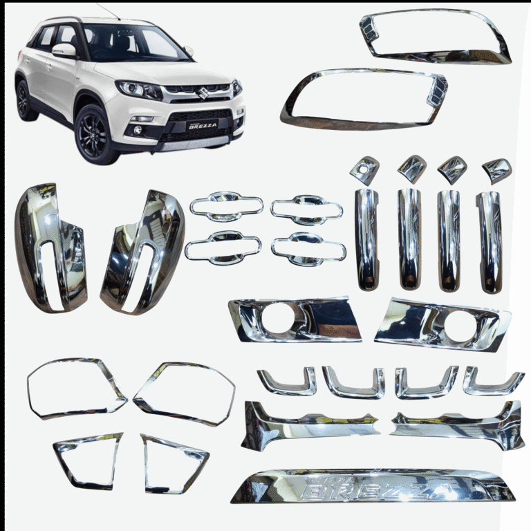 Chrome Combo Kit for Vitara Brezza 2016-19 (9-Items 30-Pcs) Exterior ...